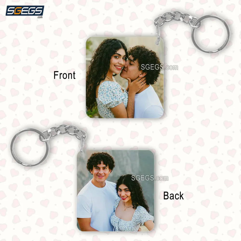 Customized Keychain Square, Print Your Design Photo Name Logo ...