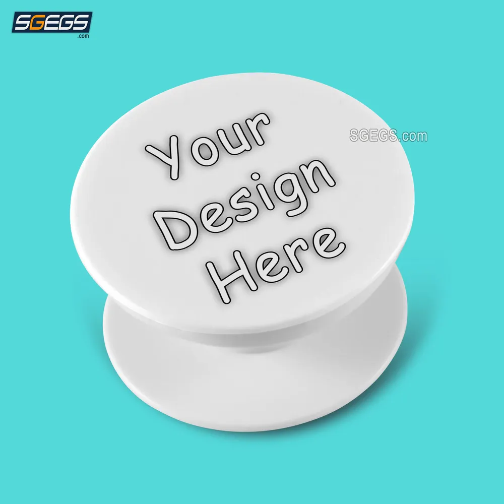 Customized Pop Socket White, Print Your Design Photo Name Logo ...