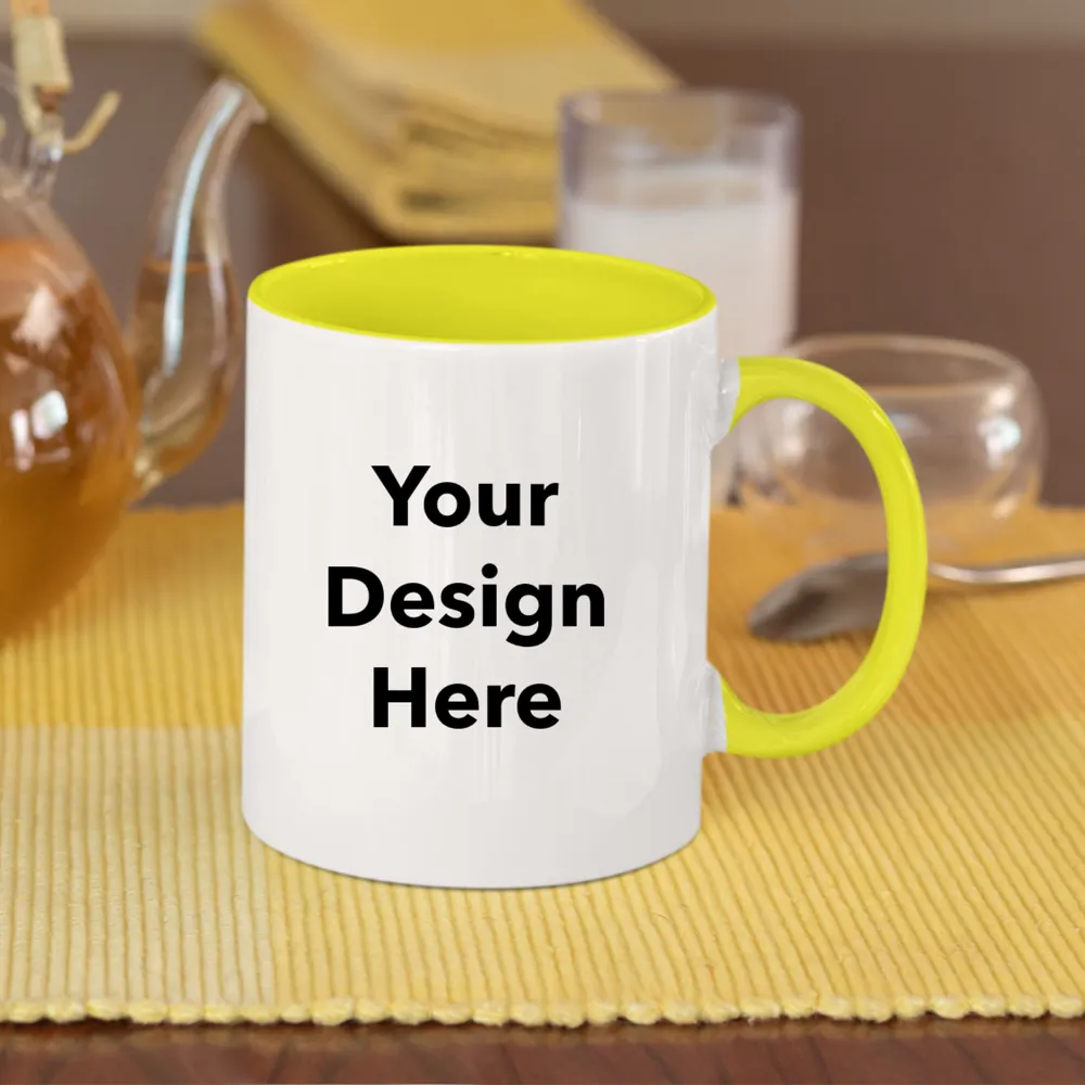 Buy Customized Yellow Color Mug | Print Your Design Photo Name Logo ...